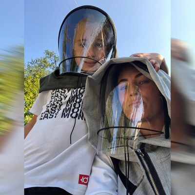 Hooded Denim Face Shield Reusable Shield Mask Face Mask - Etsy
