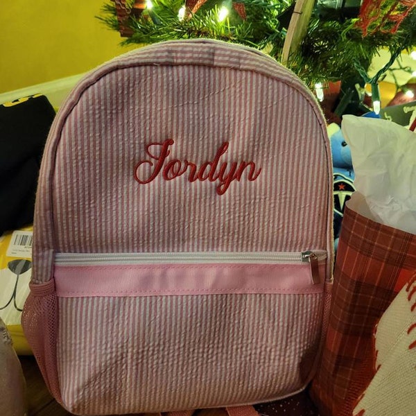 Personalized Baby Backpacks, Monogrammed Toddler Backpacks, Seersucker ...