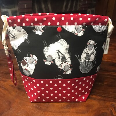 Knitting Project Bag large Knitting Bag Craft Project Bag knitting Sack ...