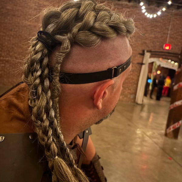 Viking Hair for Men • Clip-in or Bald • Man Ponytail • Top Knot Braid ...
