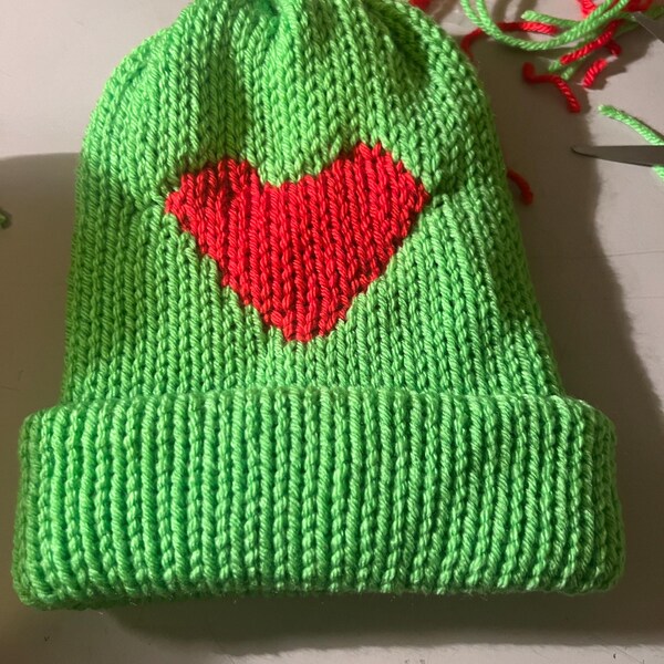 Heart Hat Knitting Machine Pattern: Addi Circular Knitter (PDF Pattern ...