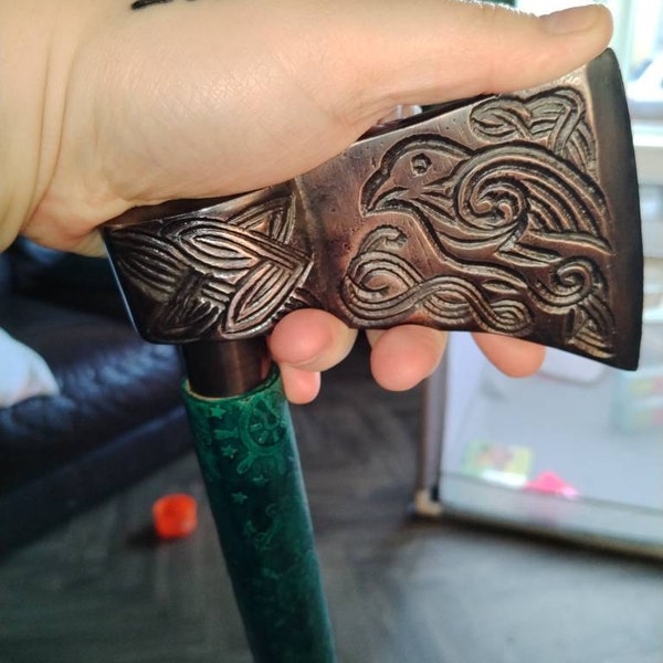 Hand Carved New Raven Skull Walking Cane, Trekking Companion Cane ...