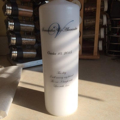 Personalized Unity Candle With Monogram I Wedding Candles I Wedding ...