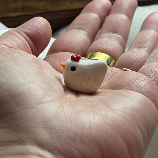 Tiny Chicken - Miniature Polymer Clay Figure - Etsy