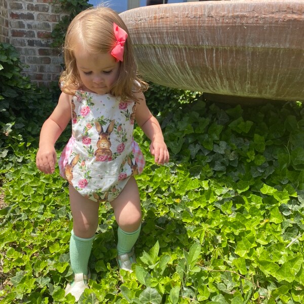 Easter Bunny Romper, Baby Girl Romper, Easter Outfit, Bunny Outfit - Etsy