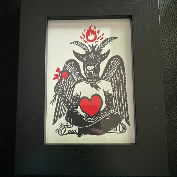 Baphomet Demon Postcard/a6 Art Print. Devil Love Wall Art. - Etsy