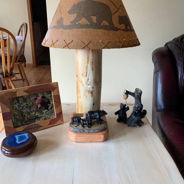 The Porcupine Lake Table Lamp With a 14" Parchment Shade - Etsy