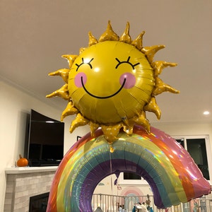 SUNSHINE Balloon - Giant Sun Mylar Balloon - Sunshine Party Decoration ...