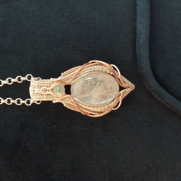 Blue Labradorite Skull Sterling Silver Wire Wrap With Opal - Wire ...