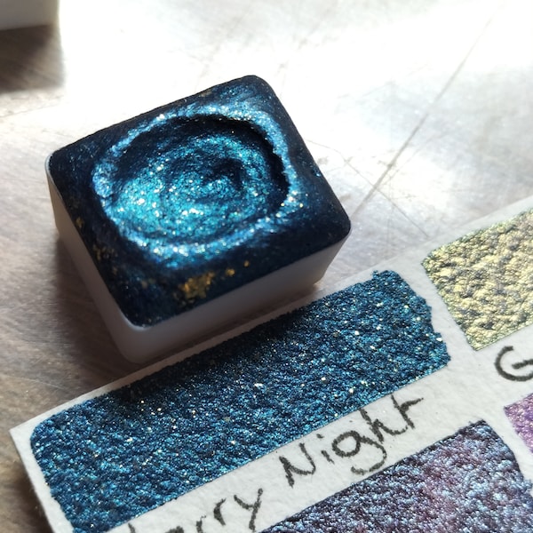 Handmade Watercolor - "starry Night" - Granulating Watercolor Paint ...