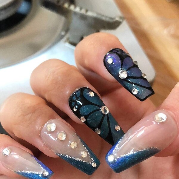 Aurora Shell Press on Nails, Custom Design Nails Art, 3D Nails, Fake ...