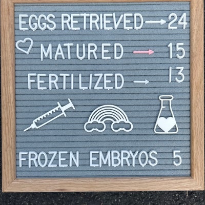 IVF Letter Board Icons French Fries Pineapple Shot Rainbow, Test Tube ...