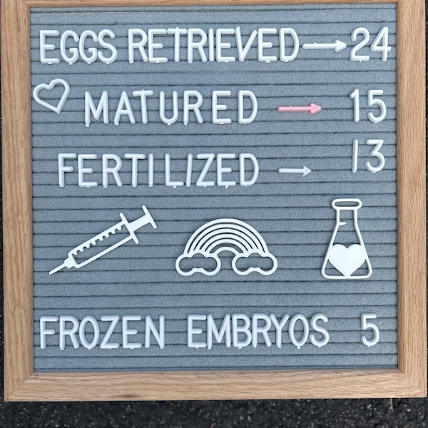 IVF Letter Board Icons - French Fries Pineapple Shot Rainbow, Test Tube ...