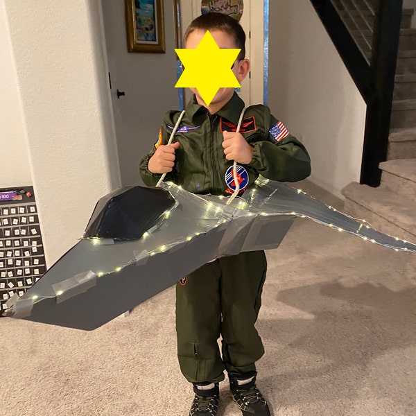 Jet Fighter Kids Costume Digital Templates for Cardboard Build - Etsy