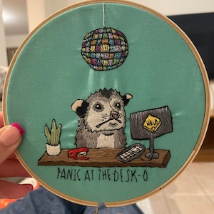 Panic at the Desk-o-possum Disco Possum Hand Embroidery PDF Template ...