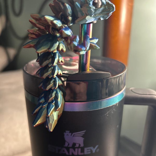 Black Chroma Style Gem Dragon 10mm Stanley Straw Topper 30oz 40oz - Etsy