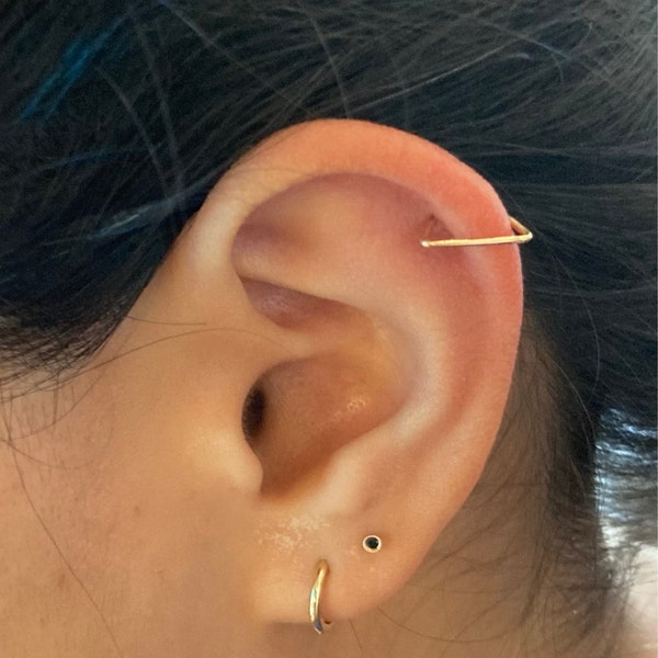 Triangle Helix Earring - Cartilage Piercing - 18 Gauge Helix Ring ...