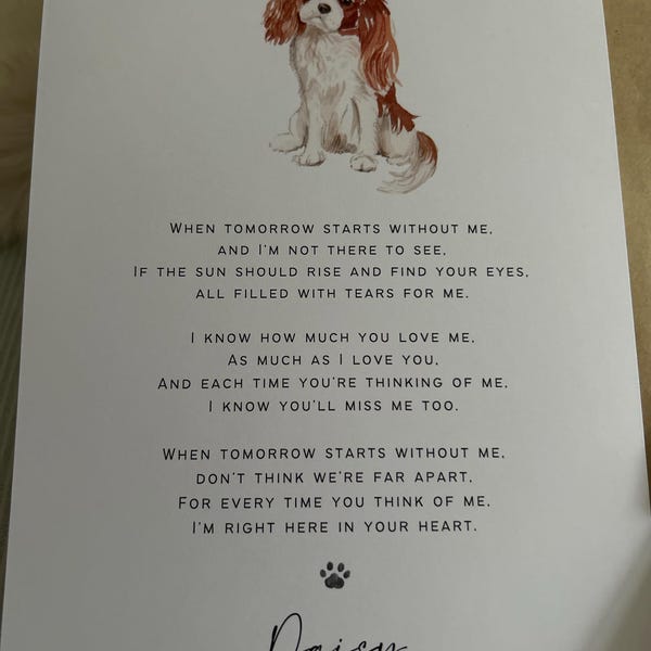 Personalised Pet Loss Print | Dog Memorial Rainbow Bridge Poem | Pet ...
