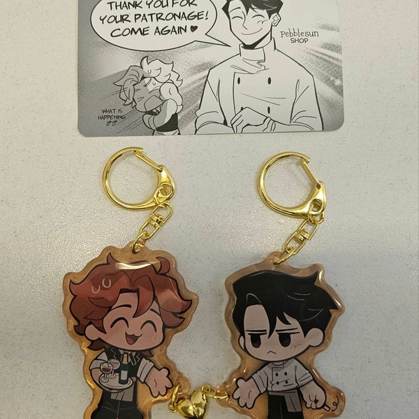 Rody and Vincent Heart Magnet Keychain Set Dead Plate 6.5 Cm Double ...