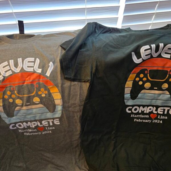 1st Anniversary Gift, Custom Cheers to 1 Year Shirts, Retro Video Game ...