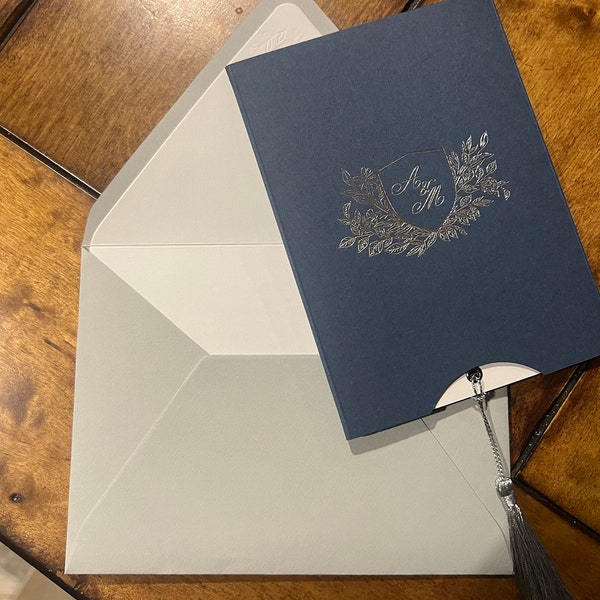 Velvet Menu With Gold Stamping Foil With Tassel, Velvet Letterpress ...