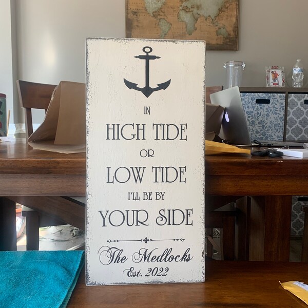 Wedding Signs | PERSONALIZED SIGNS | NAUTICAL | in High Tide or Low ...