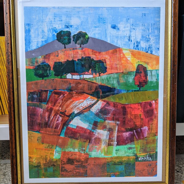 Old Street Wall Art Painting, Realistic Panoramic Scenery Urban Views ...