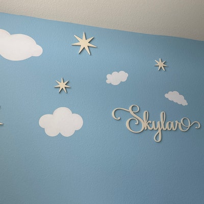 Fabric Wall Decal Nursery Decor Large Cloud Stickers Toodles Decal ...