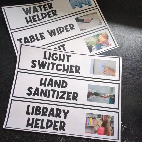 REAL PICTURES: Classroom Jobs | Classroom Visual Task Card | Classroom ...