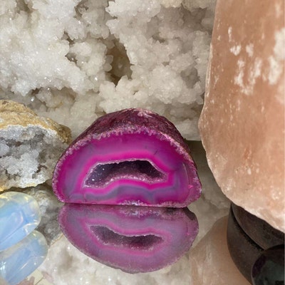 Pink Agate Geode, Geode, Pink Geode, Crystal, Brazilian Agate Geode ...