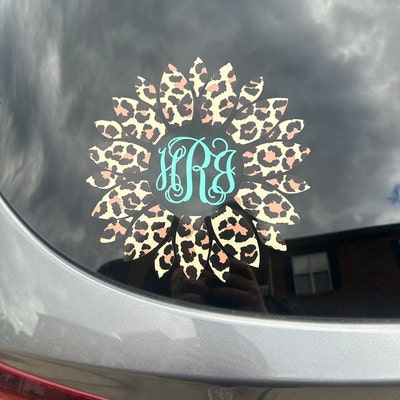 Flower Monogram Decal Sticker Floral Monogram Decal Flower Cup Decal ...