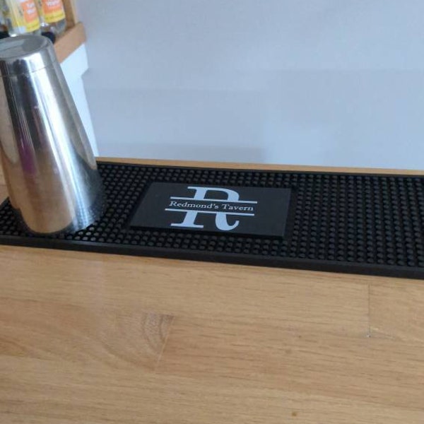 Custom Bar Mat, Personalized Home Bar Coffee Bartender Mat Present ...
