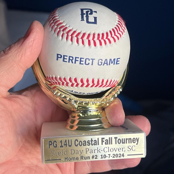 Baseball Holder Display Trophy, Free Engraving, HOME RUN BALL Trophy ...