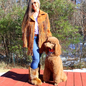 Handmade Cowgirl Chap Buck Skin Suede Black Leather Pant Rodeo Chap ...