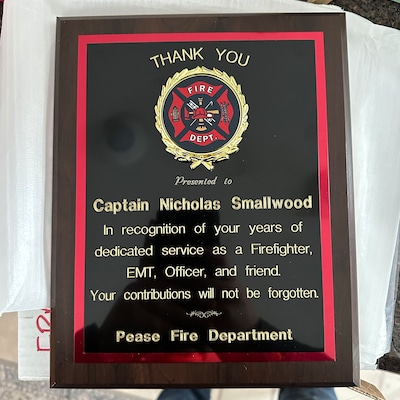 8x10 Custom Engraved Firefighter Plaque, Award, Trophy, FREE Engraving ...