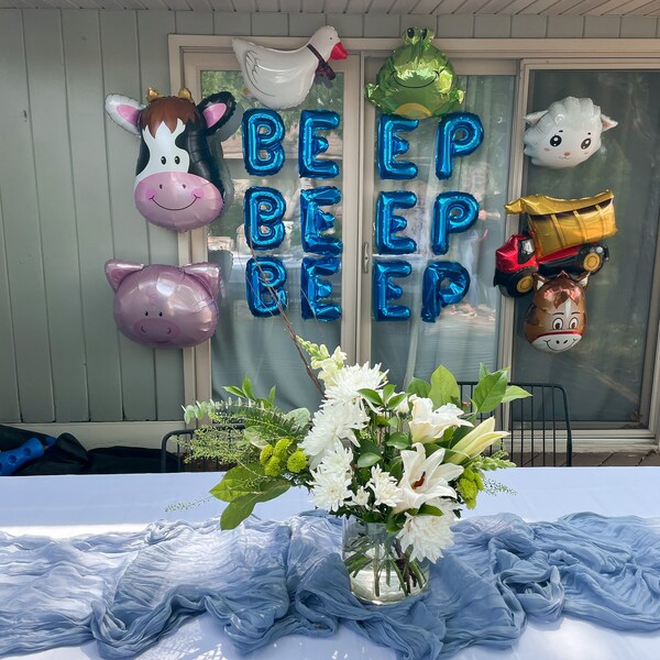 Beep Beep Beep Blue Letters Little Truck Birthday Sheep Pig Toad Cow ...