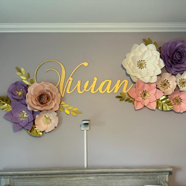 Personalized Calligraphy Name Sign - Pink Name Sign - Nursery Name Sign ...