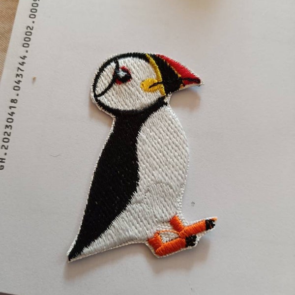 Embroidery Patch Sew Badge Iron on Glue Transfer Puffin Bird - Etsy