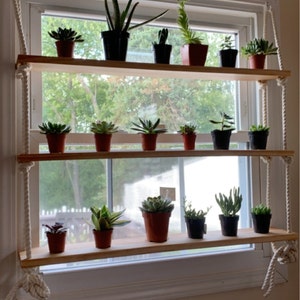 4-tier Pine / Custom Finish / Hanging Shelf - Etsy