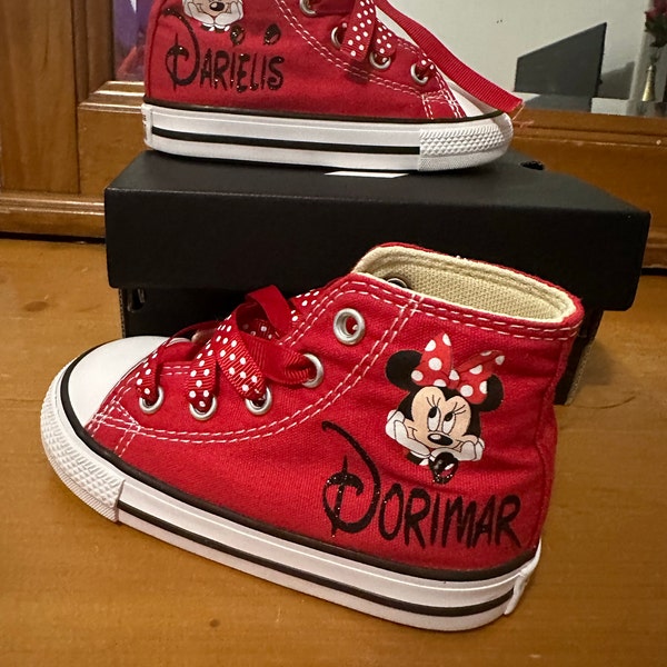 Minnie Mouse Sneakers Shoes/ Minnie Mouse First Birthday Outfit/ Minnie ...