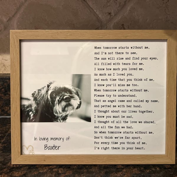 Dog Memorial Poem, When Tomorrow Starts Without Me, Rainbow Bridge Poem ...