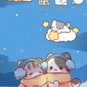 Dreamy Kitty App Icon Set Kawaii Aesthetic Theme for IOS Android Tablet ...