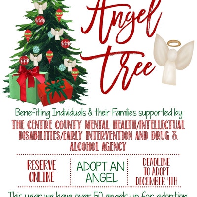 Holiday Flyer, Editable Christmas Angel Tree Flyer Invite, Holiday ...