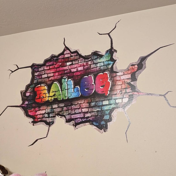 PERSONALIZED WALL DECAL, Graffiti Wall Art, Custom Wall Sticker, Gift ...