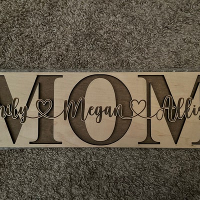 Mom Sign With Kids Names, Personalized Gift for Mom, Mothers Day Gift ...