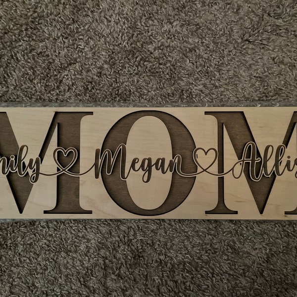 Mom Sign With Kids Names, Personalized Gift for Mom, Mothers Day Gift ...