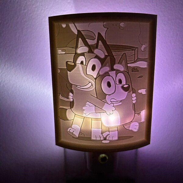 Bluey and Bingo Nightlight Ambient Light Custom Baby Gift Light up Sign ...