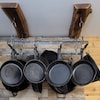 Small Pot Rack, Blacksmith Made, Kitchen Rack With 10 Sliding Hooks - Etsy