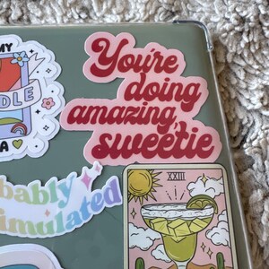You're Doing Amazing, Sweetie Retro Waterproof Sticker - Etsy