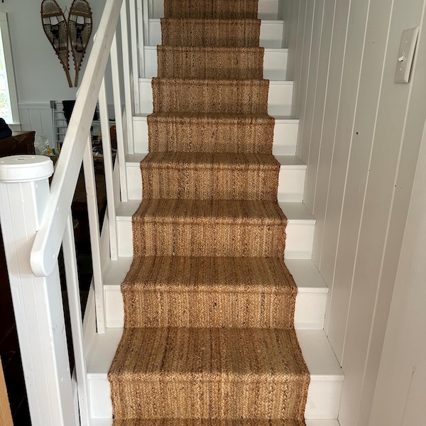 Jute Stairs Runner Natural Fiber Jute Runner Rug Vintage Style CUSTOM ...